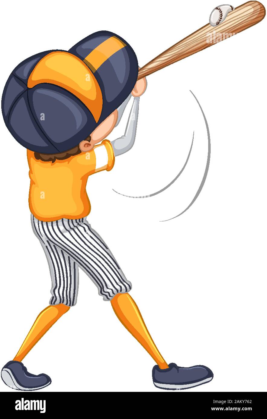 Athlete doing baseball hit on white background illustration Stock ...