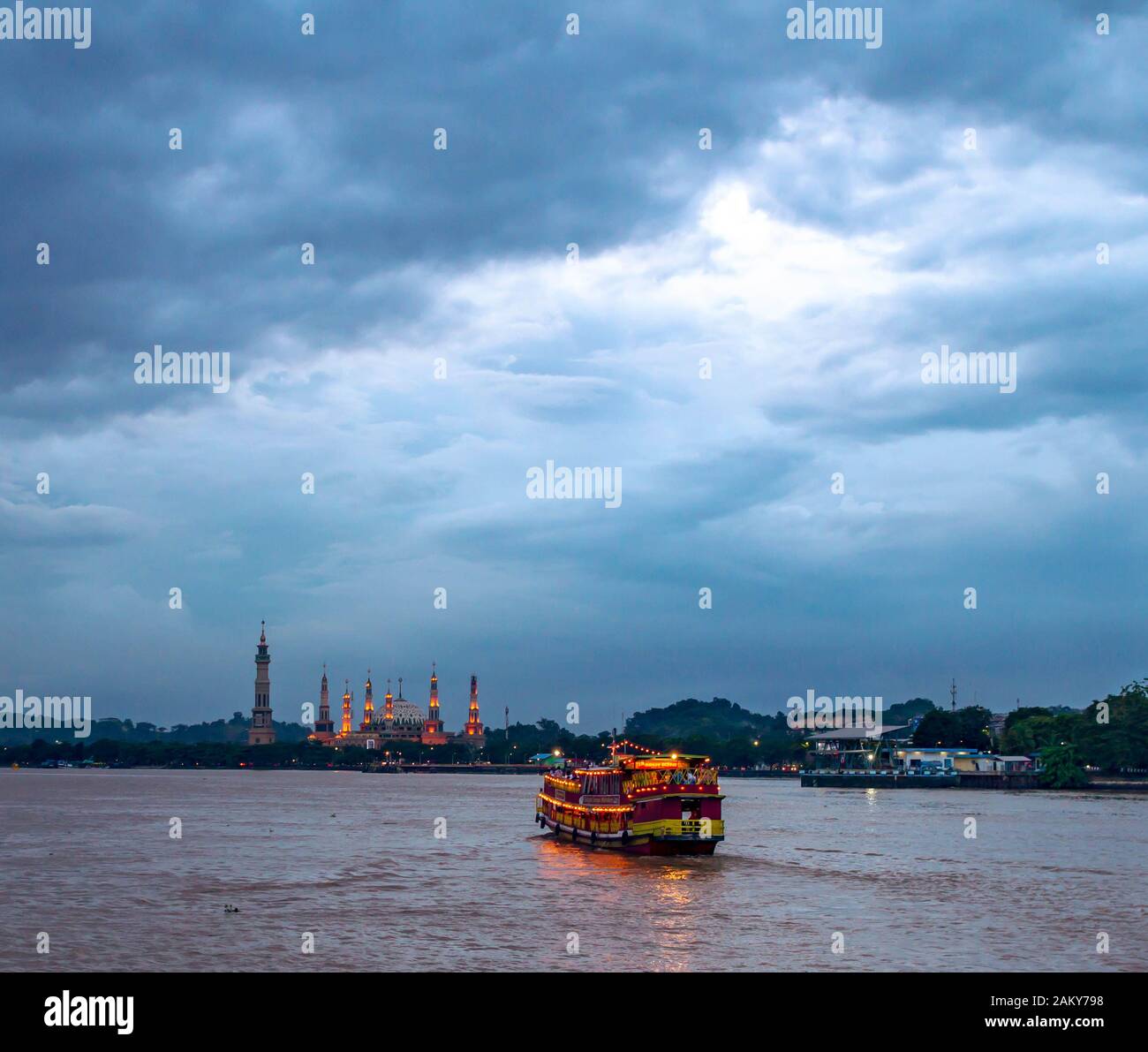 Mahakam river at night Stock Photo - Alamy