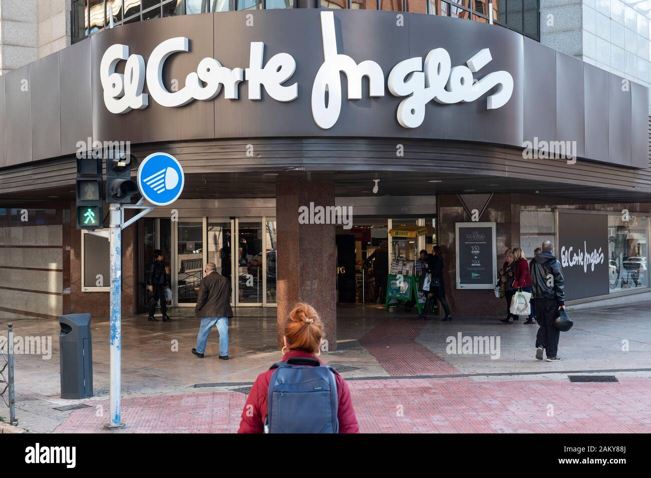 Spanish biggest department store El Corte Inglés and logo seen in Spain ...