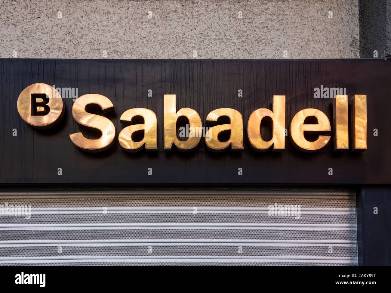 Fifth-largest Spanish banking group Sabadell logo seen in Spain Stock ...