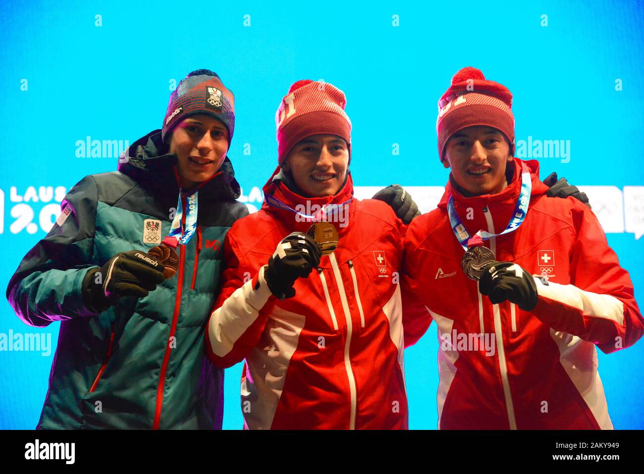 Lausanne, Switzerland. 10th Jan, 2020. The medalists in the Men's ...