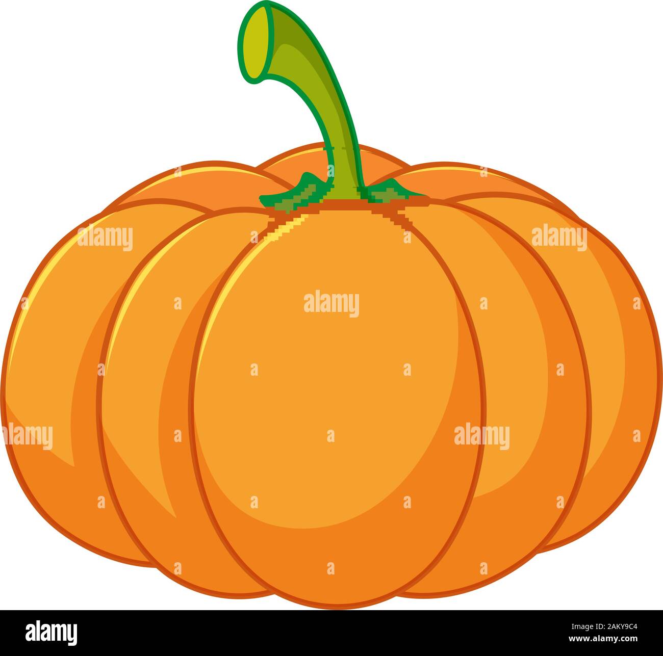 One pumpkin on white background illustration Stock Vector Image & Art ...