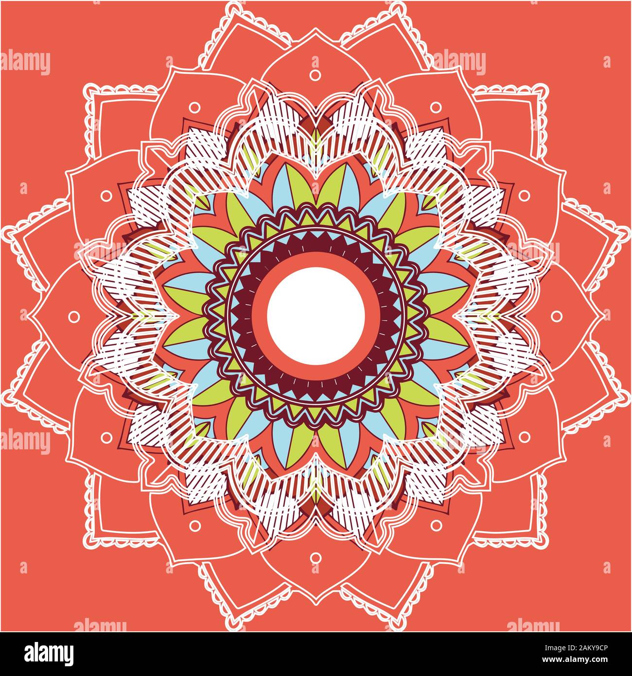 Mandala patterns on red background illustration Stock Vector Image ...