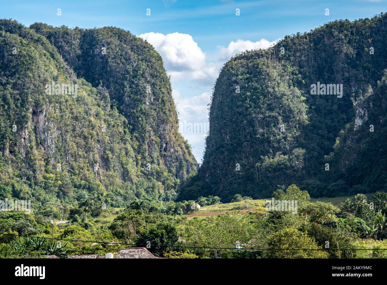 The mountain range towering over Vinales Valley , Vinales, Cuba Stock Photo - Alamy