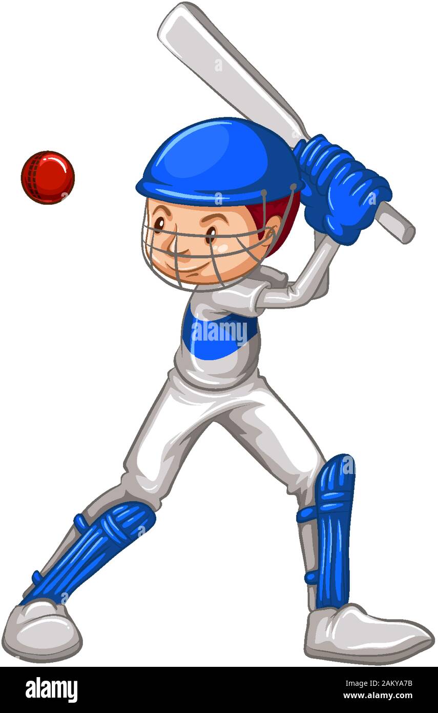 Athlete doing baseball on white background illustration Stock Vector ...