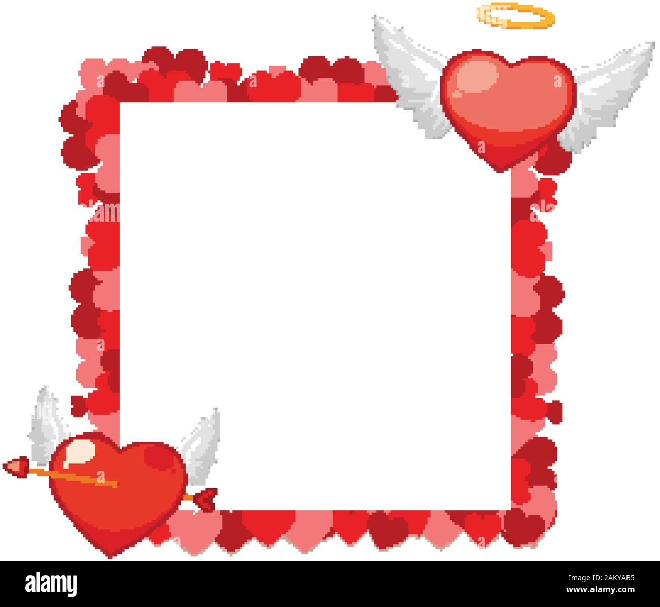 Valentine theme with heart frame design illustration Stock Vector Image ...