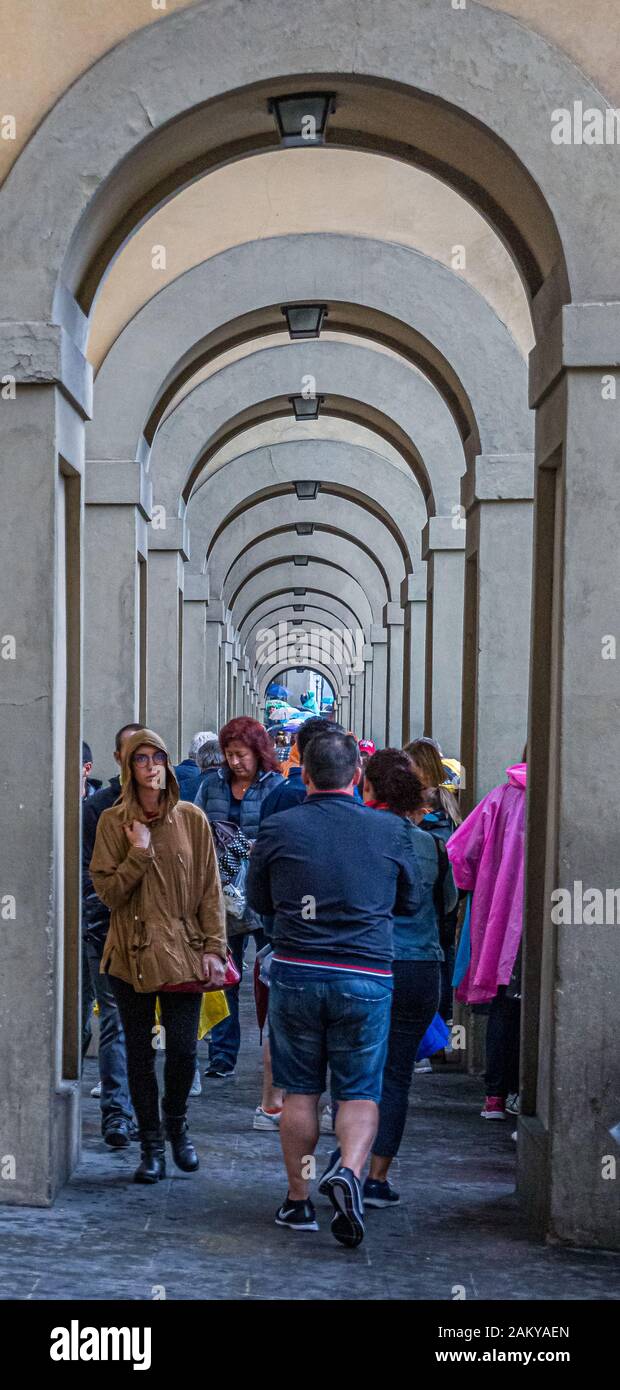 People Through Arches Stock Photo - Alamy