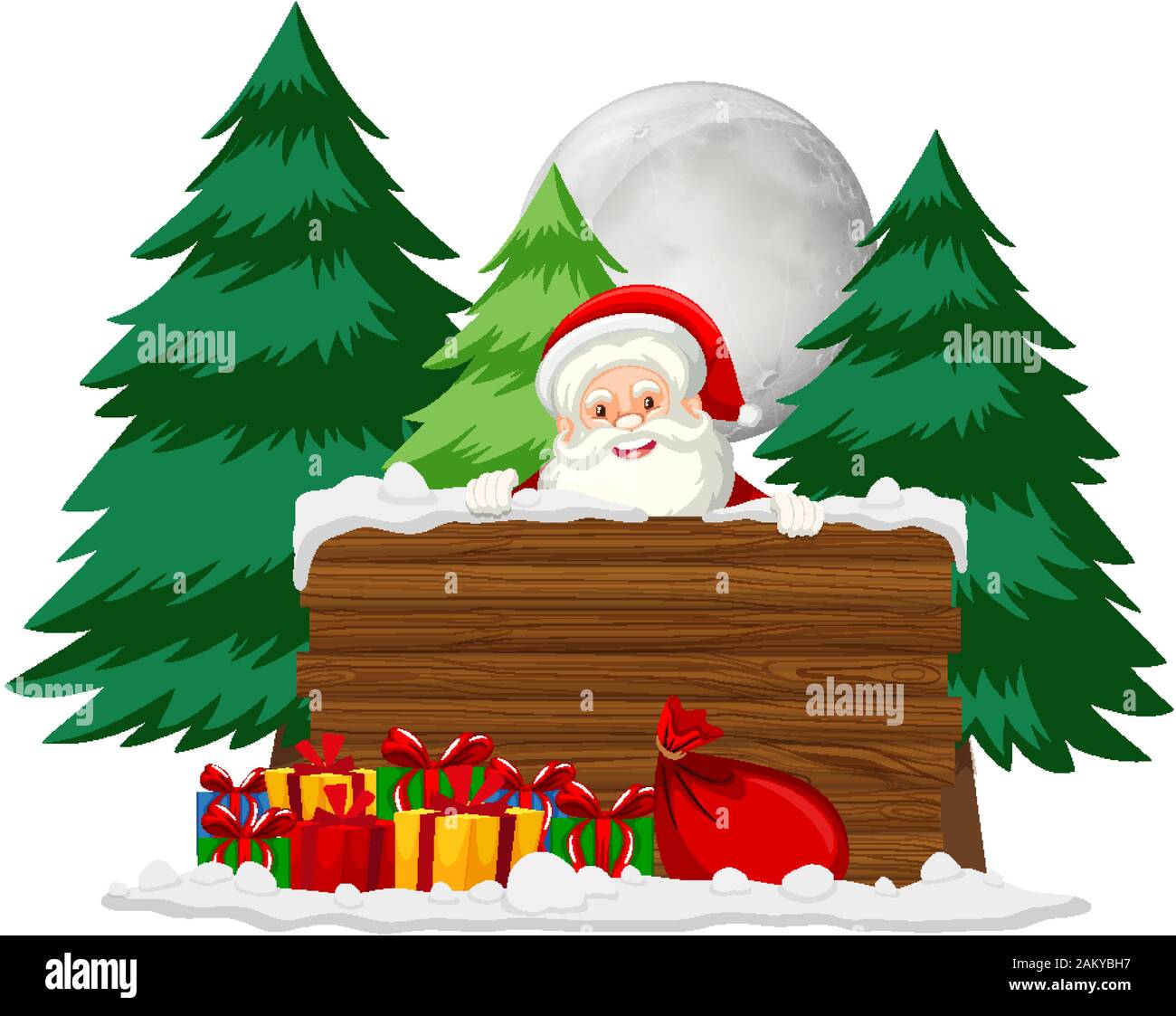 Christmas theme with Santa and many presents illustration Stock Vector ...