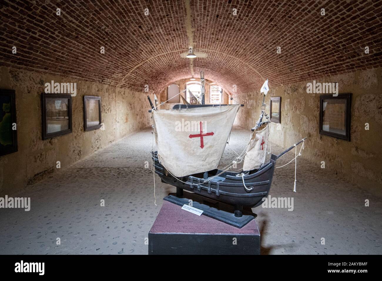 The model of a ship on display inside of Morro Castle , Havana, Cuba ...