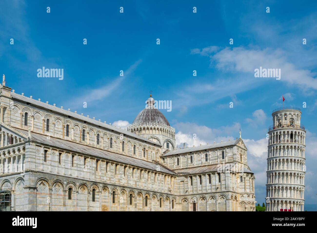 The Leaning Tower of Pisa, Pisa Cathedral, Piazza del Duomo, Tuscany ...