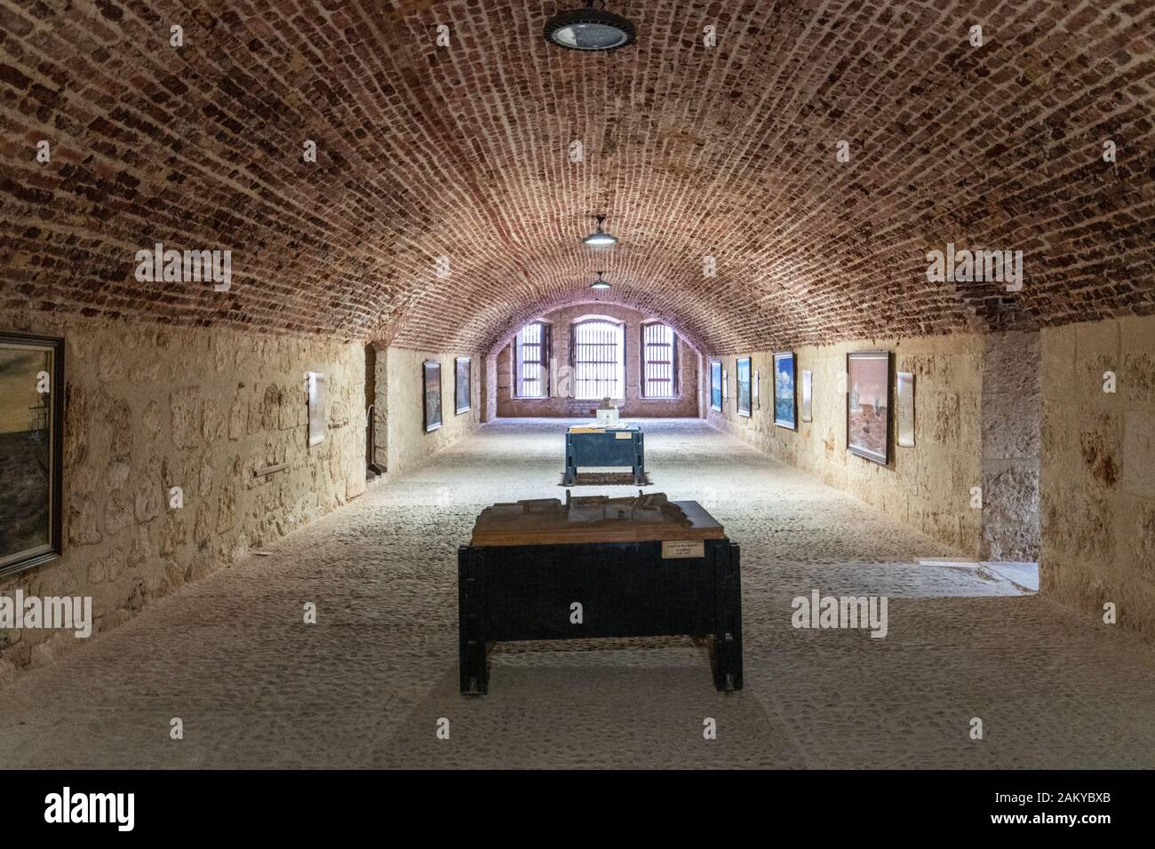 Replicas of Morro Castle on display inside the structure , Havana, Cuba ...