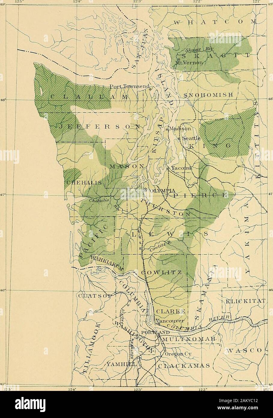 Miles washington map hi-res stock photography and images - Alamy