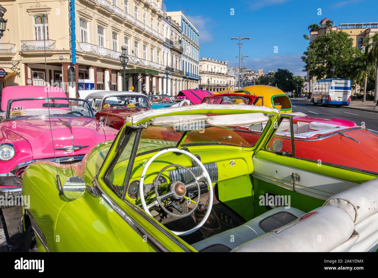 Colorful classic American cars from the 1950s , Havana, Cuba Stock ...