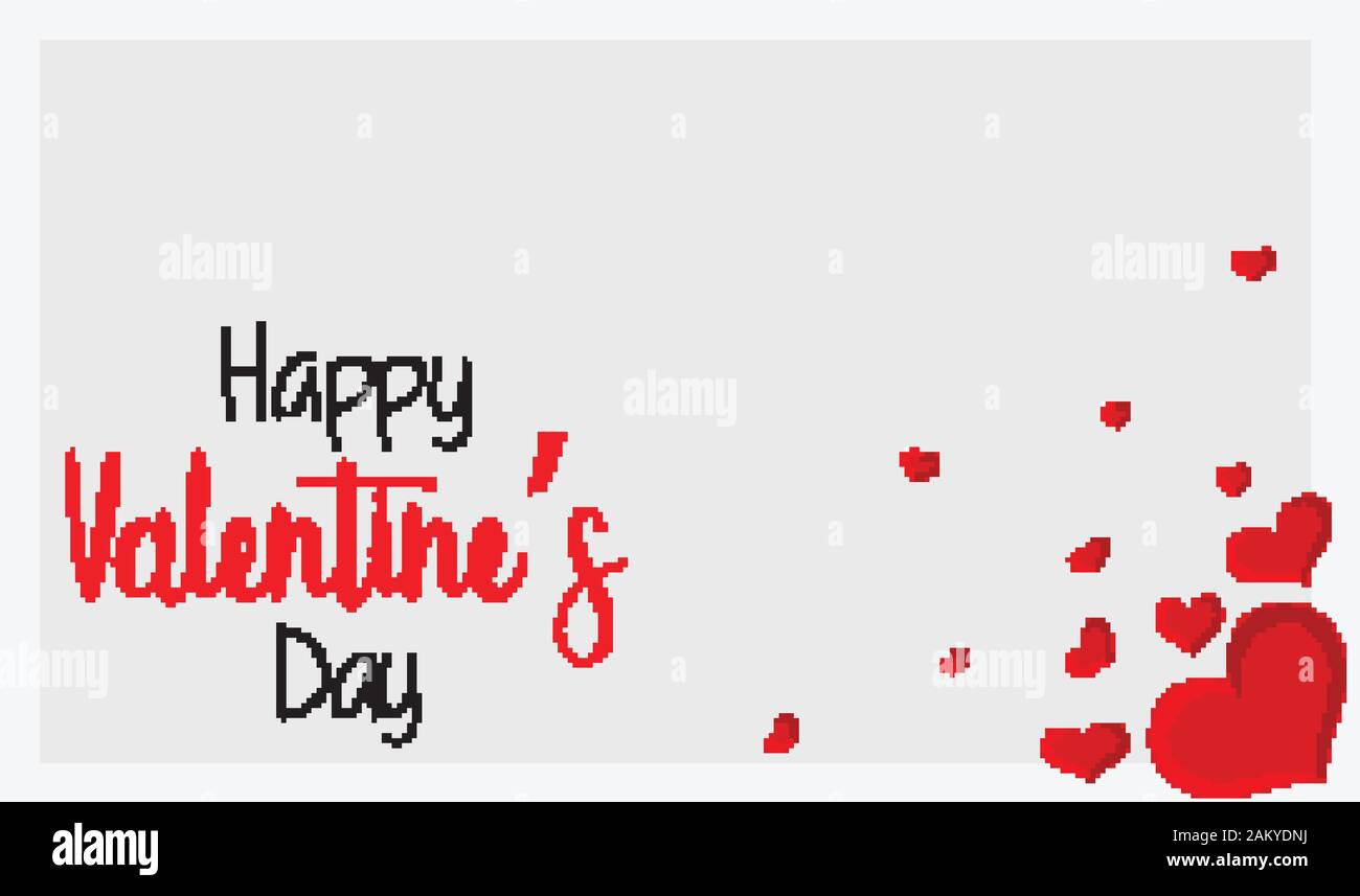 Valentine theme with red hearts on white background illustration Stock ...