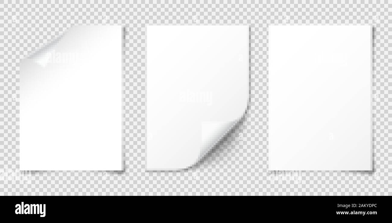 Realistic blank paper sheet with shadow in A4 format isolated on ...