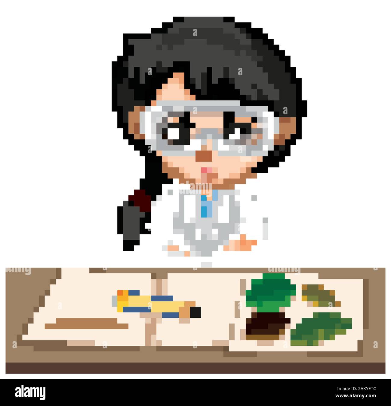Science student doing experiment with leaf illustration Stock Vector ...