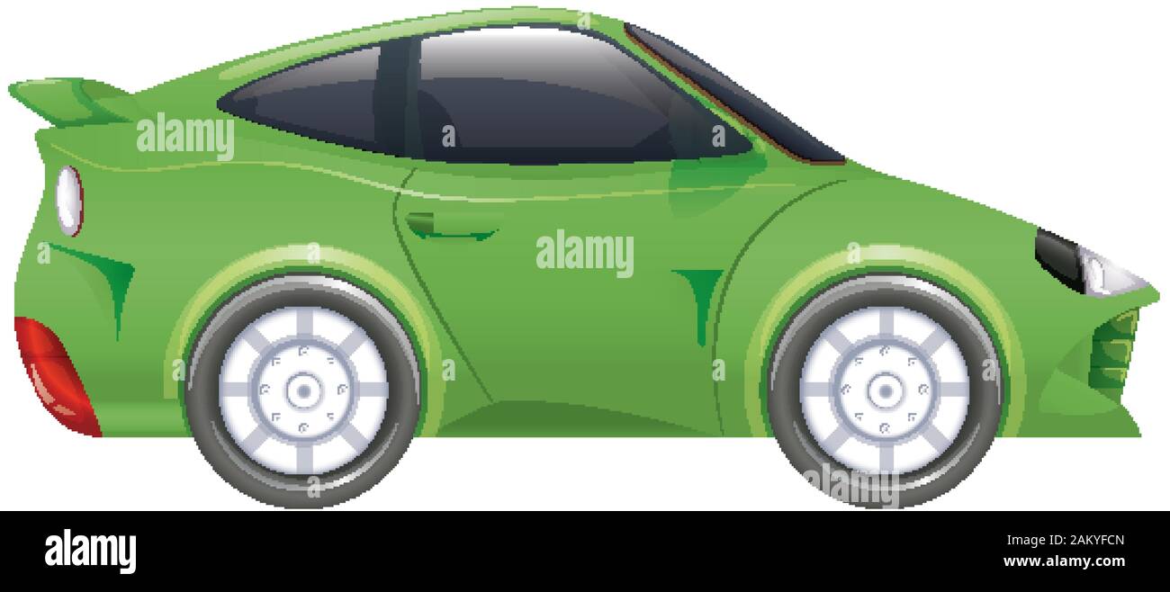 Racing car in green color on isolated background illustration Stock ...