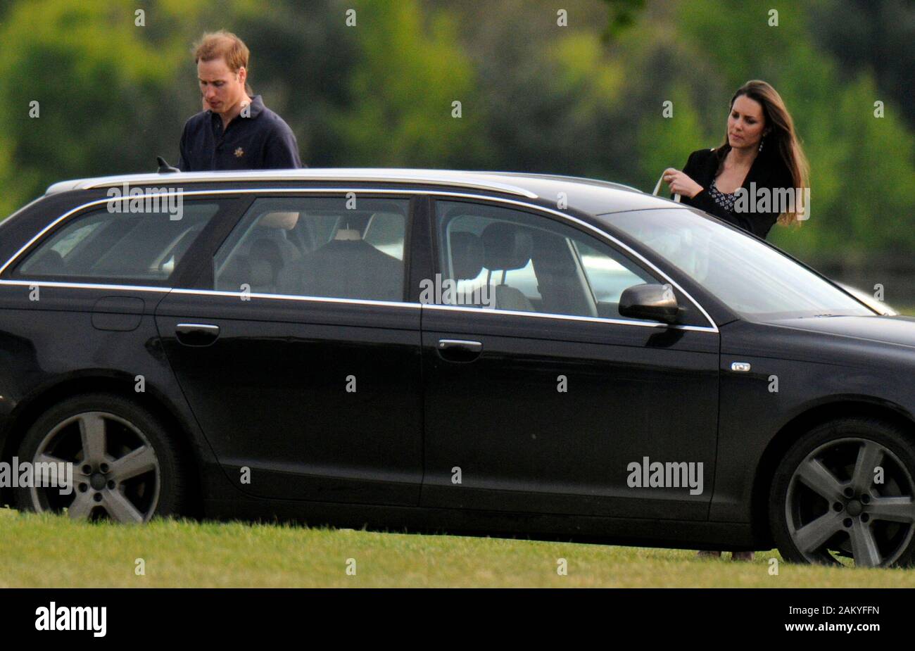 Prince William with kate Middleton at the Cowarth park Polo tournament ...