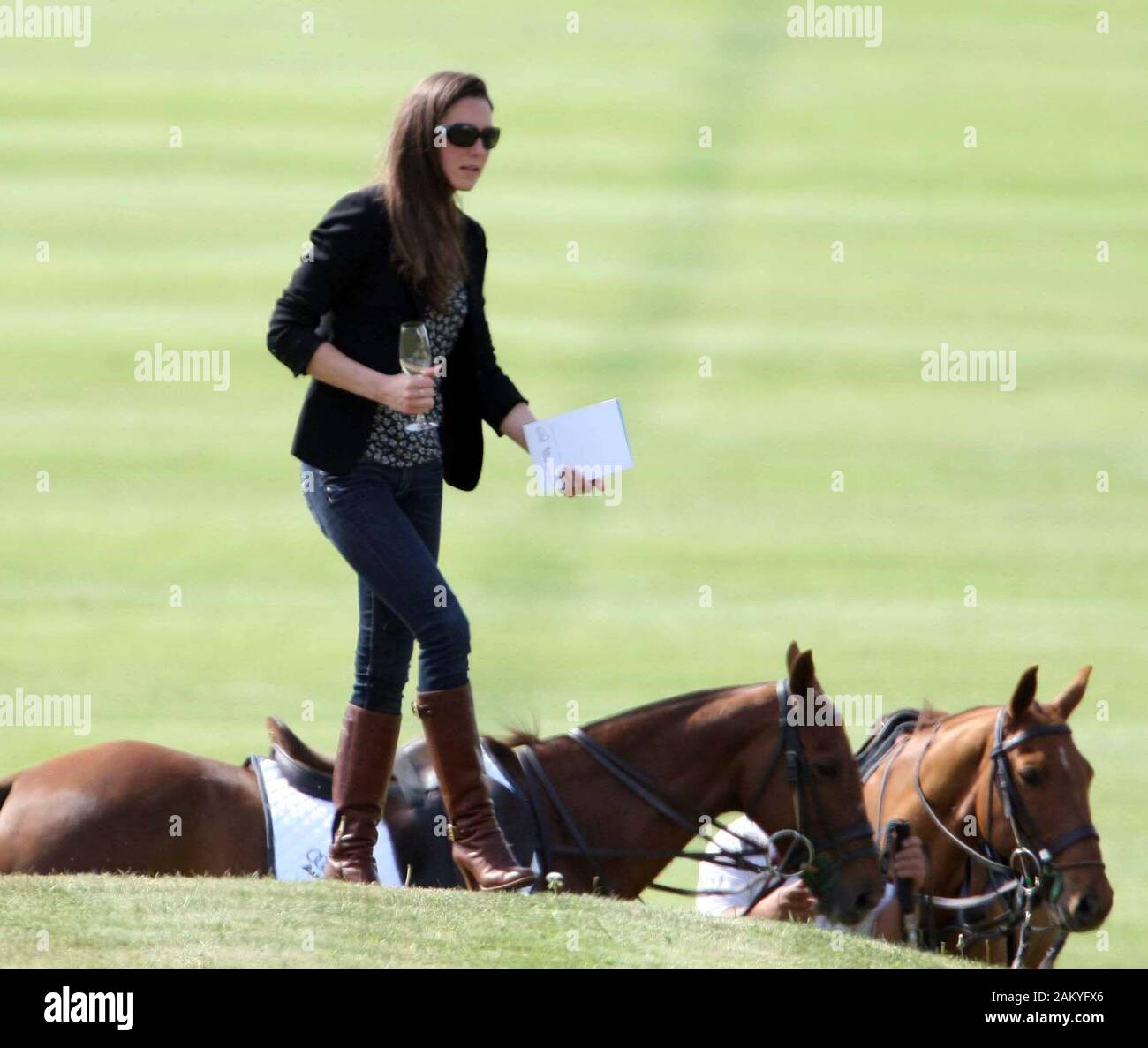 Prince William with kate Middleton at the Cowarth park Polo tournament ...