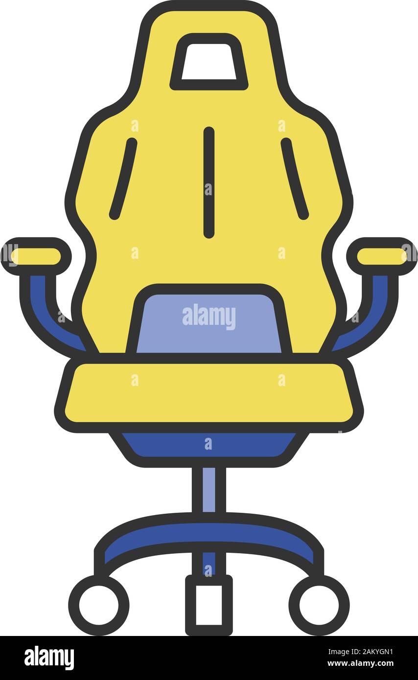 Gaming armchair color icon. Ergonomic chair. Esports equipment. Gaming ...