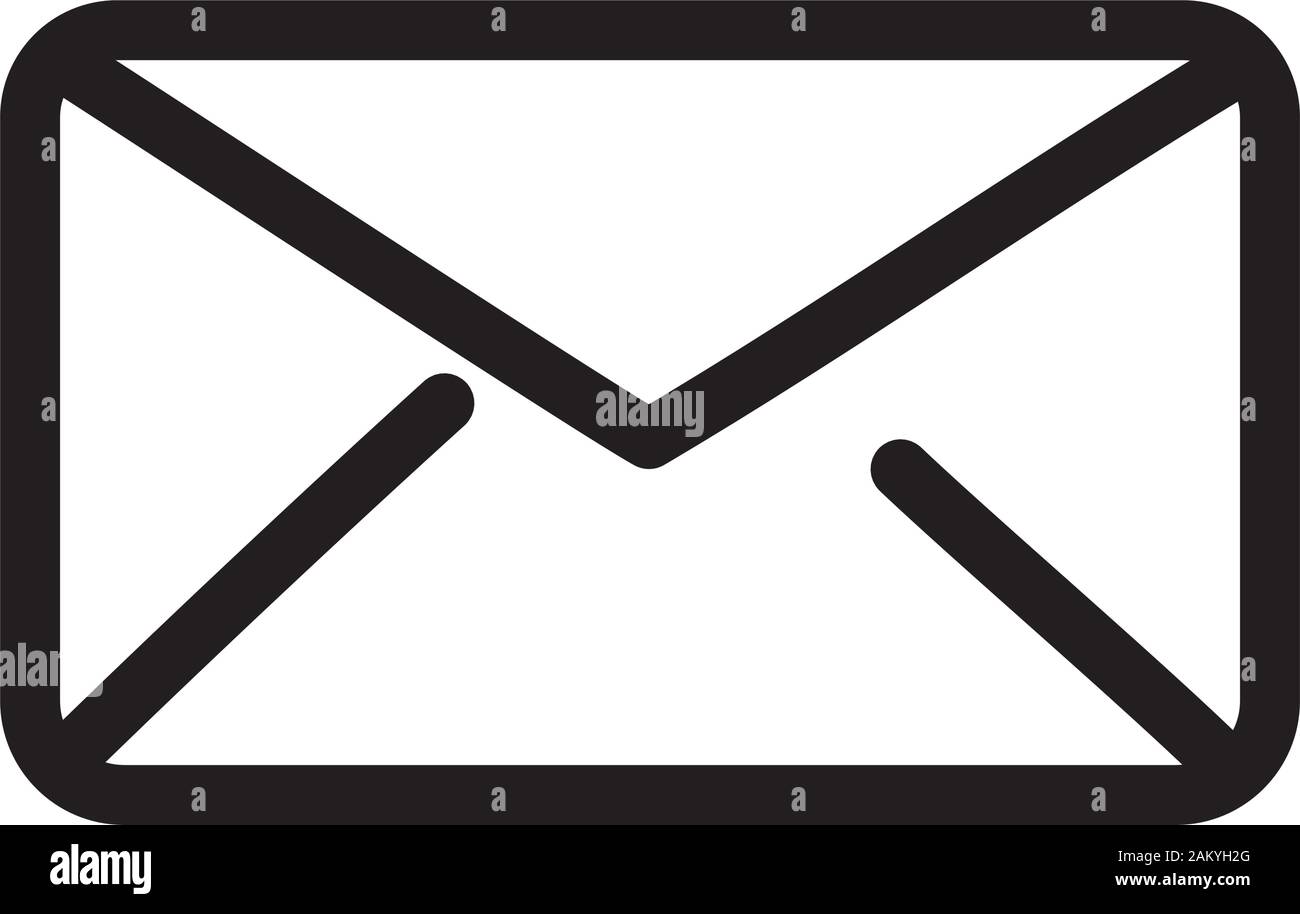 envelope message communication icon vector illustration thick line ...