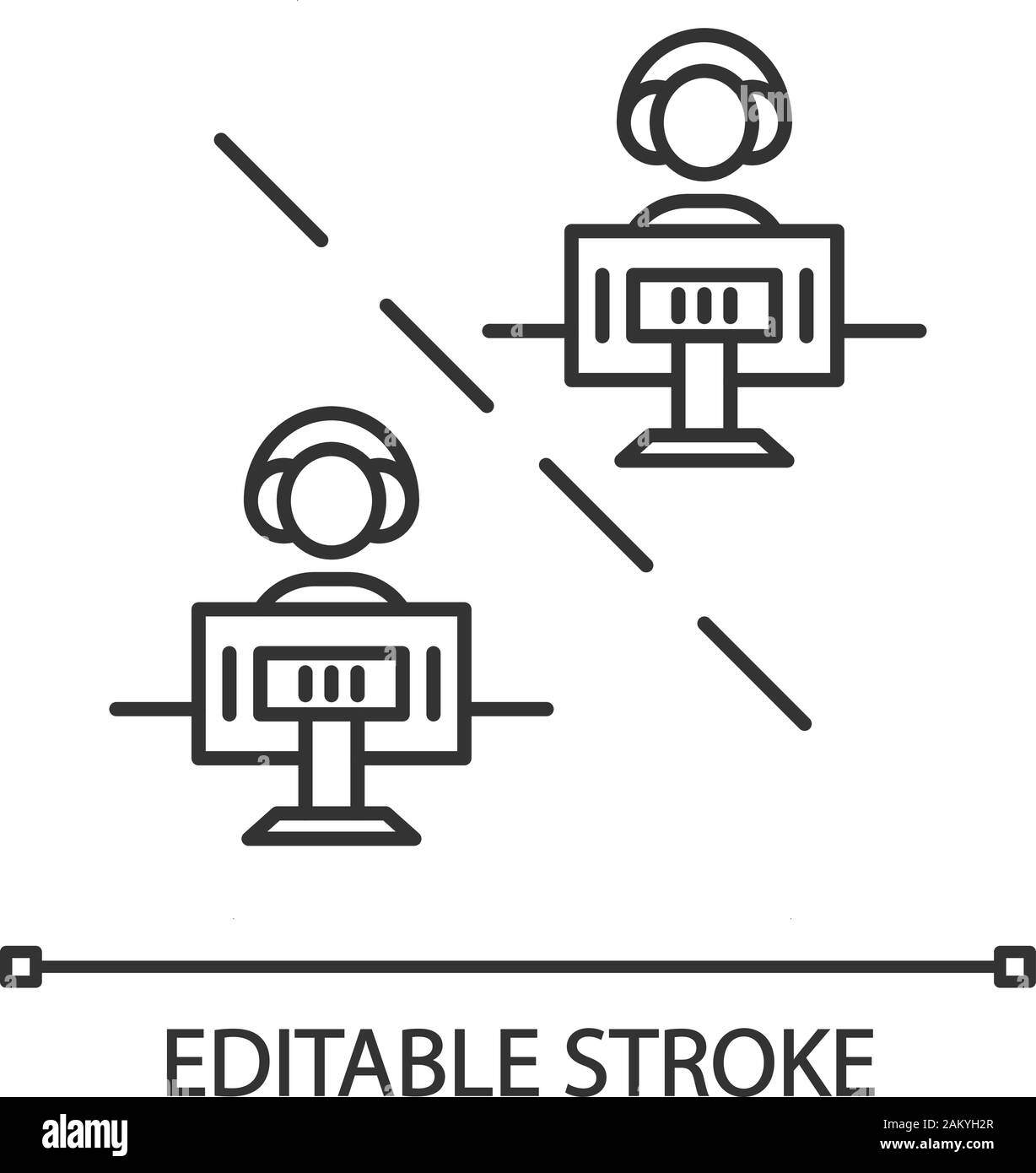 Multiplayer video game linear icon. Esports competition. Networking ...