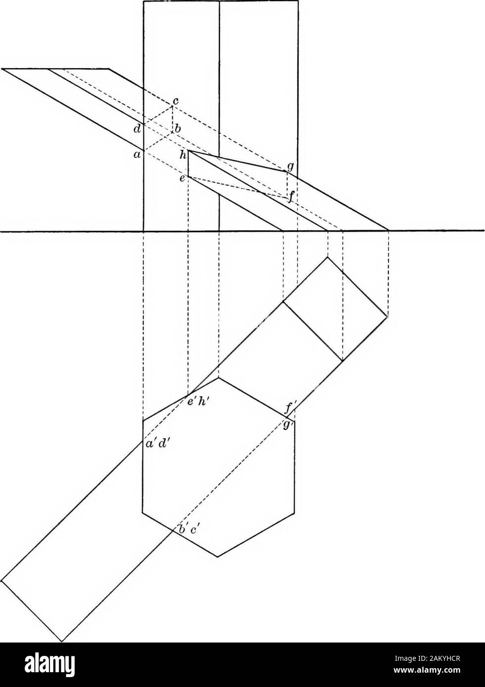 The essentials of descriptive geometry . sion: Second Method. Find the ...