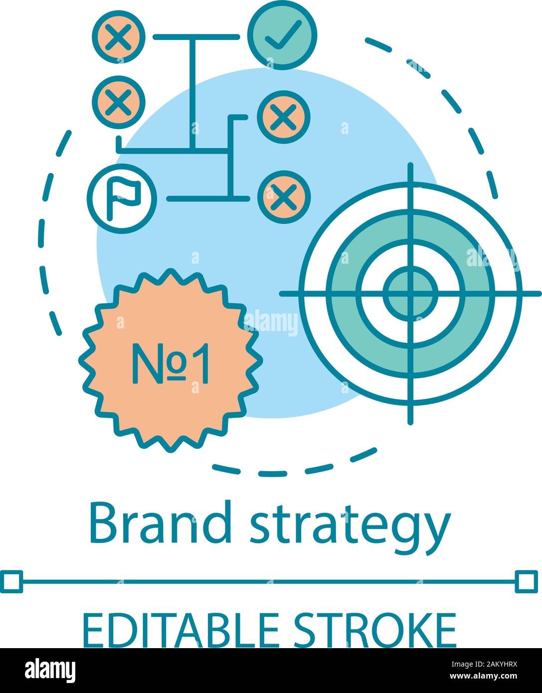 Brand strategy concept icon. Brand management idea thin line ...