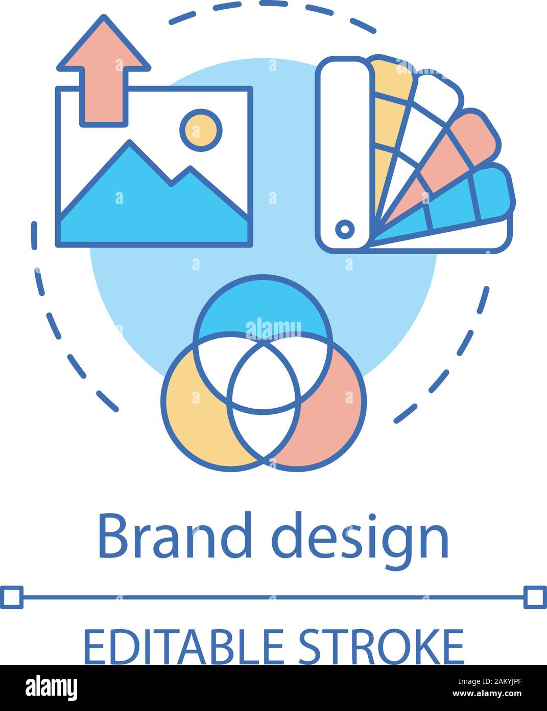 Brand design concept icon. Branding idea thin line illustration ...