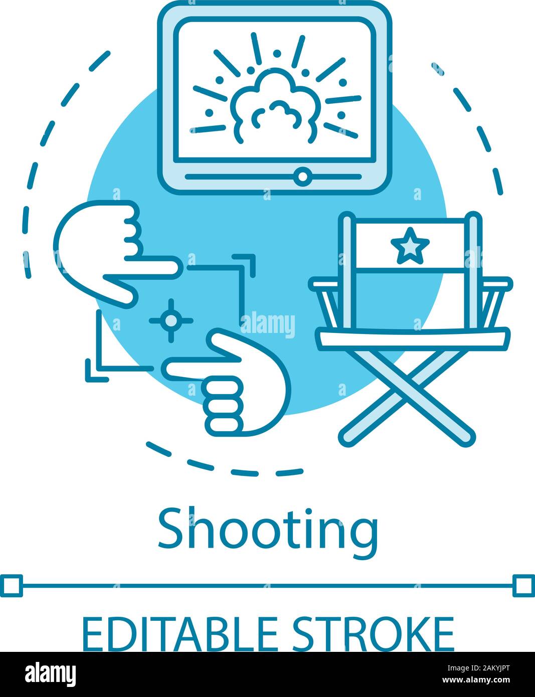 Shooting concept icon. Video production idea thin line illustration ...