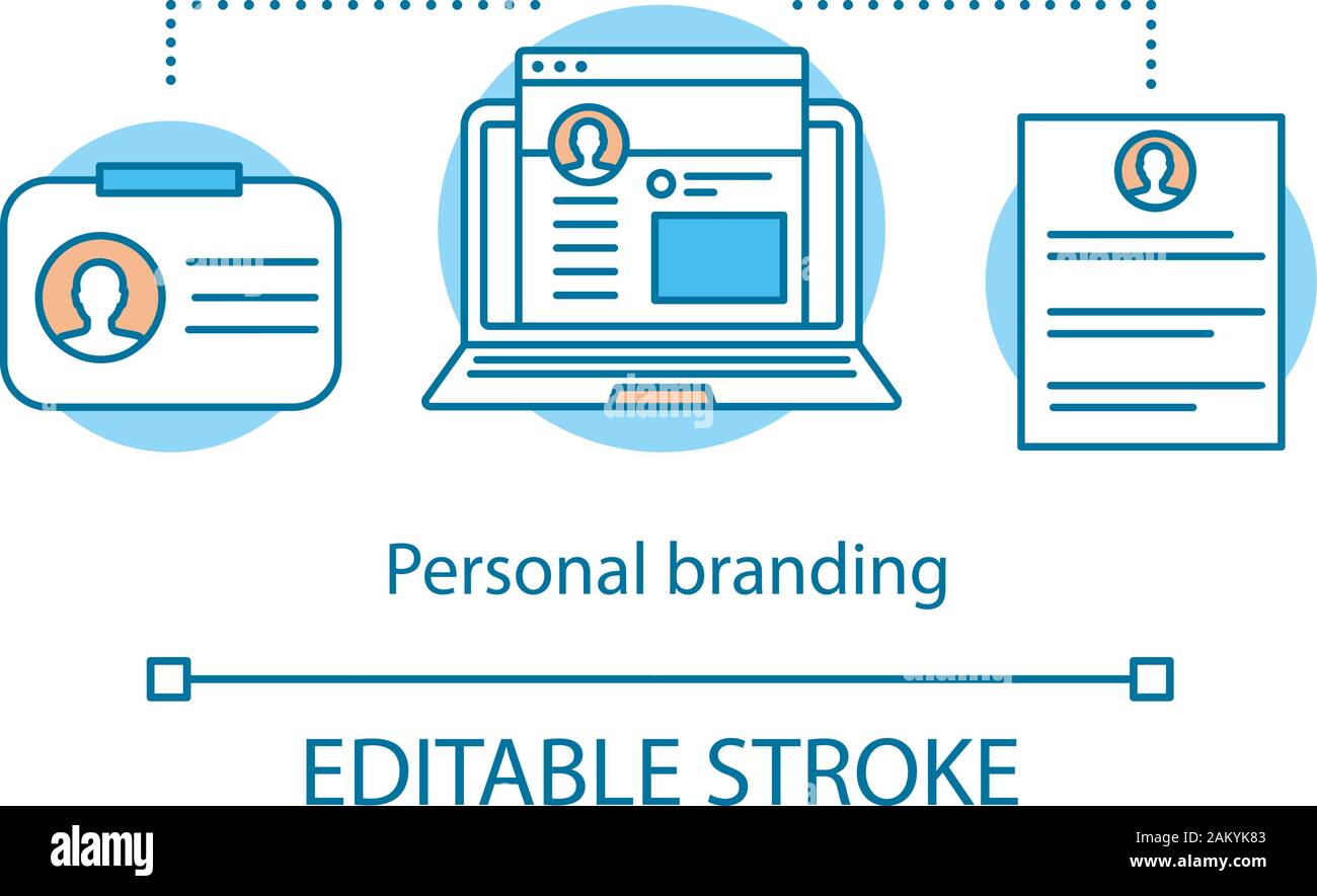 Personal branding concept icon. Brand strategic planning. Self ...