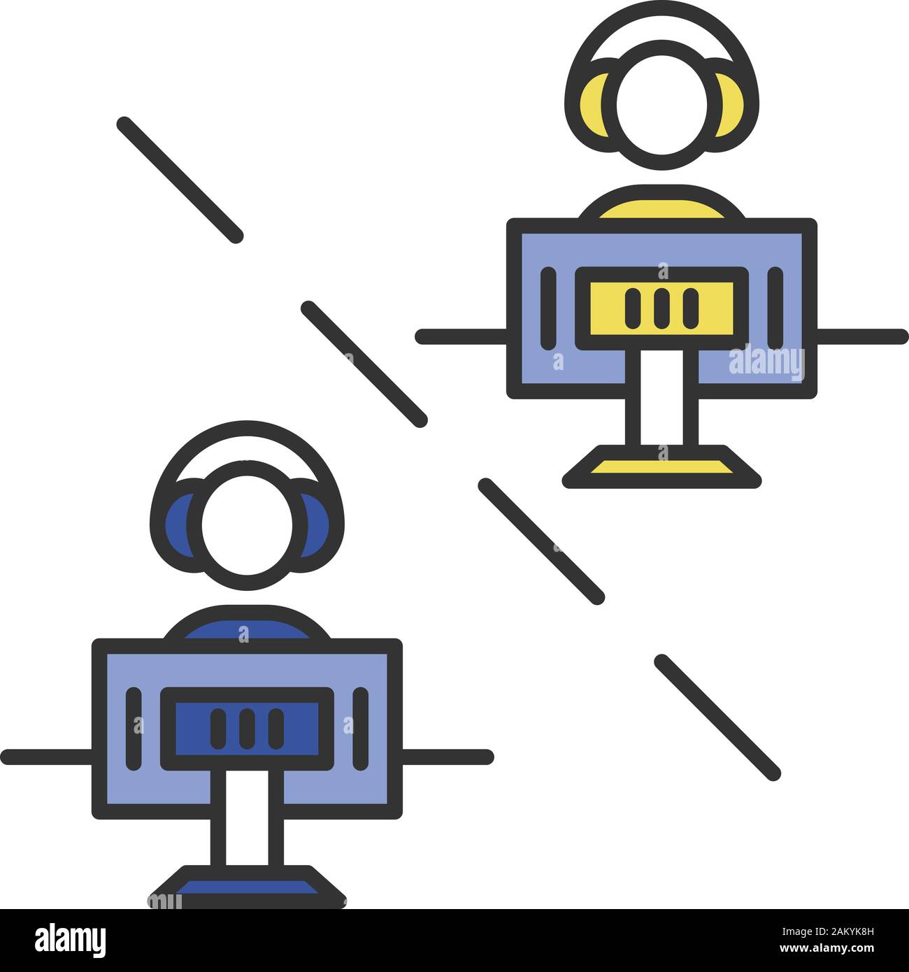 Multiplayer video game color icon. Esports competition. Networking ...