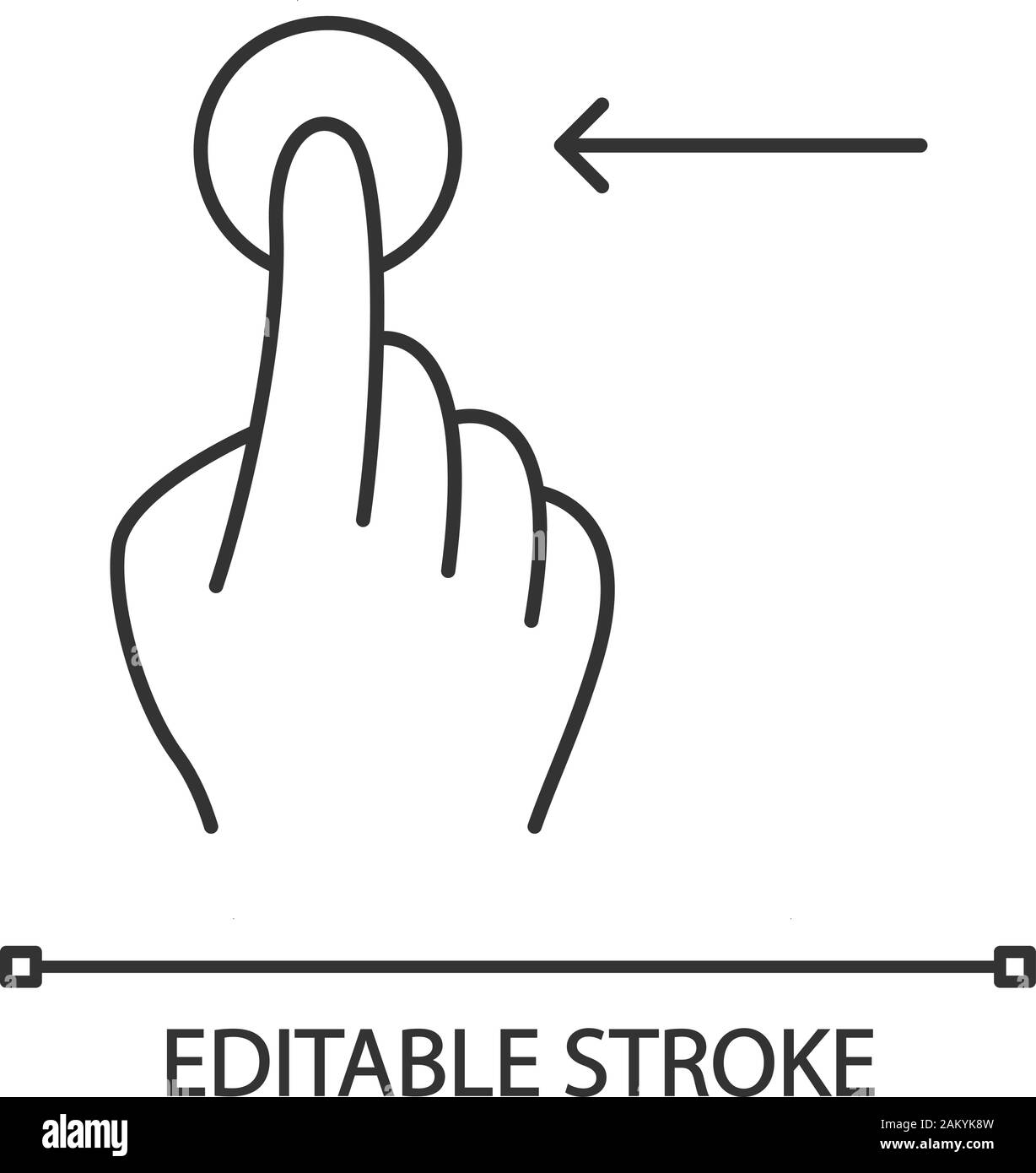 Horizontal scroll gesture linear icon. Touchscreen left gesturing ... Horizontal scroll gesture linear icon. Touchscreen left gesturing ...
