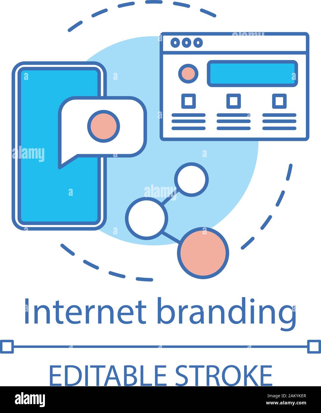 Internet branding concept icon. E-branding idea thin line illustration ...