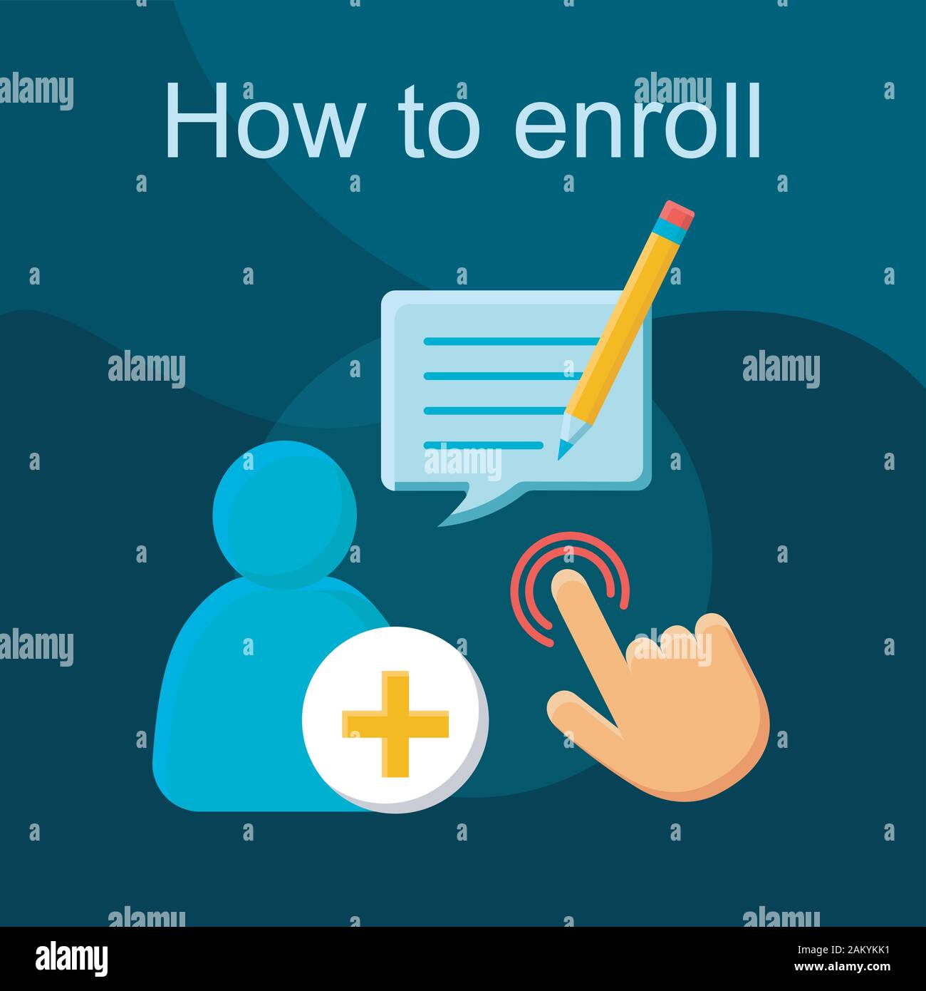 How to enroll flat concept vector icon. New user registration idea ...
