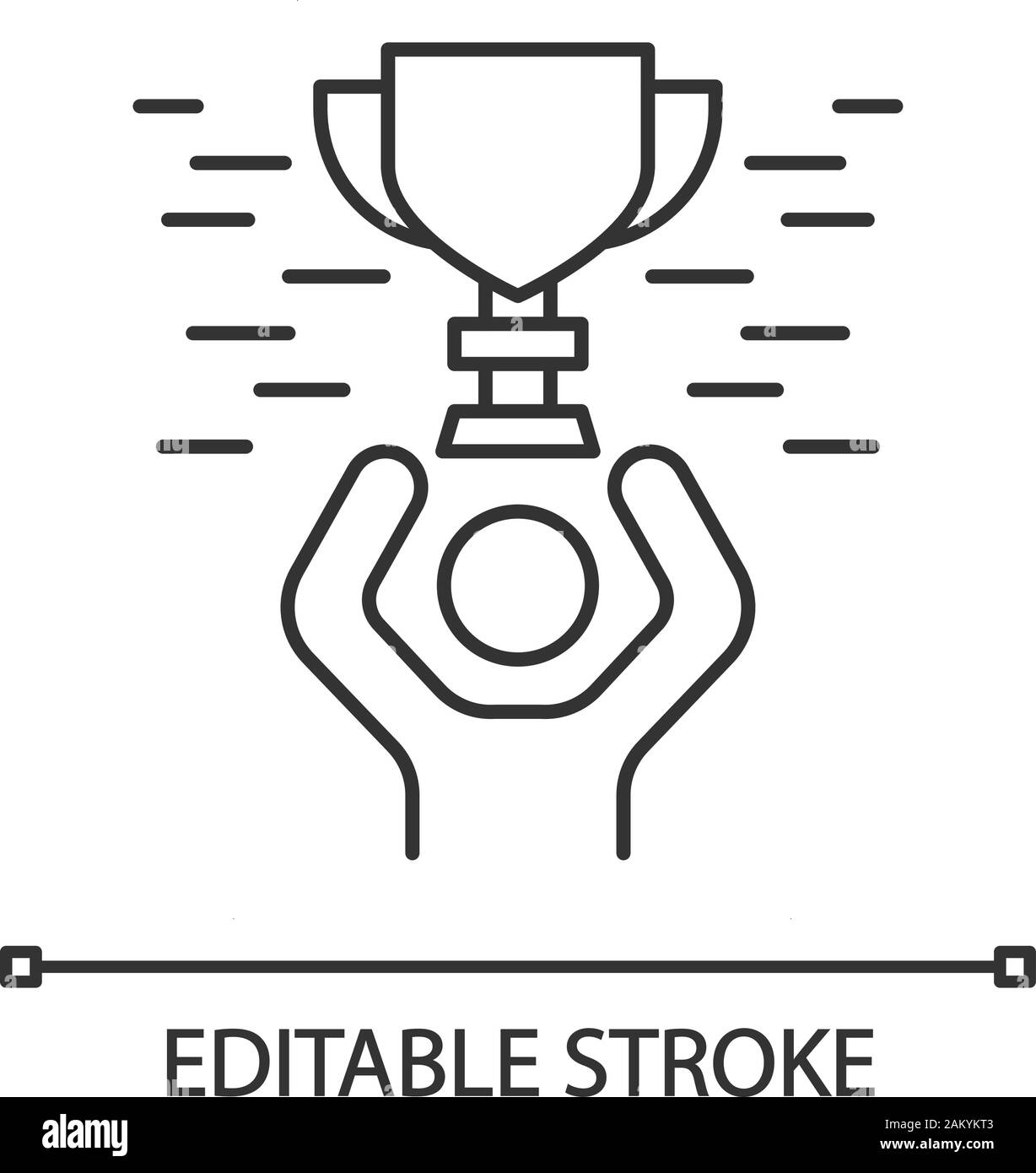 Tournament winning linear icon. Esports competition. Gamer with award ...