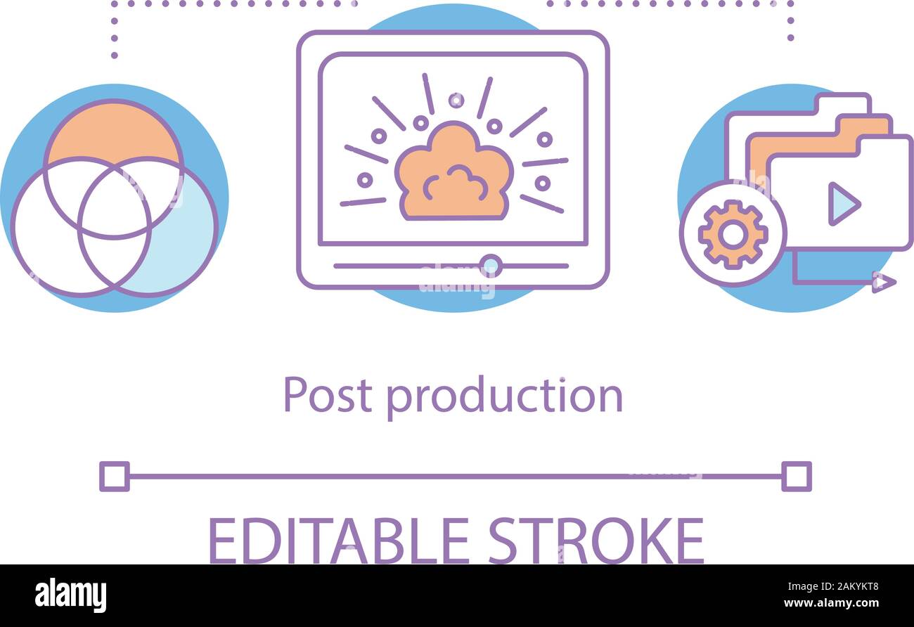 Video post production concept icon. Video editing idea thin line ...