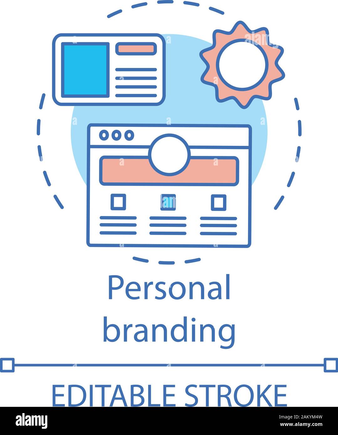 Personal branding concept icon. Brand strategy. Self-positioning idea ...