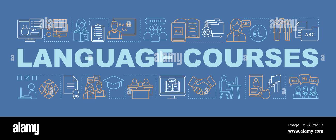 Language learning for business word concepts banner. Foreign language ...