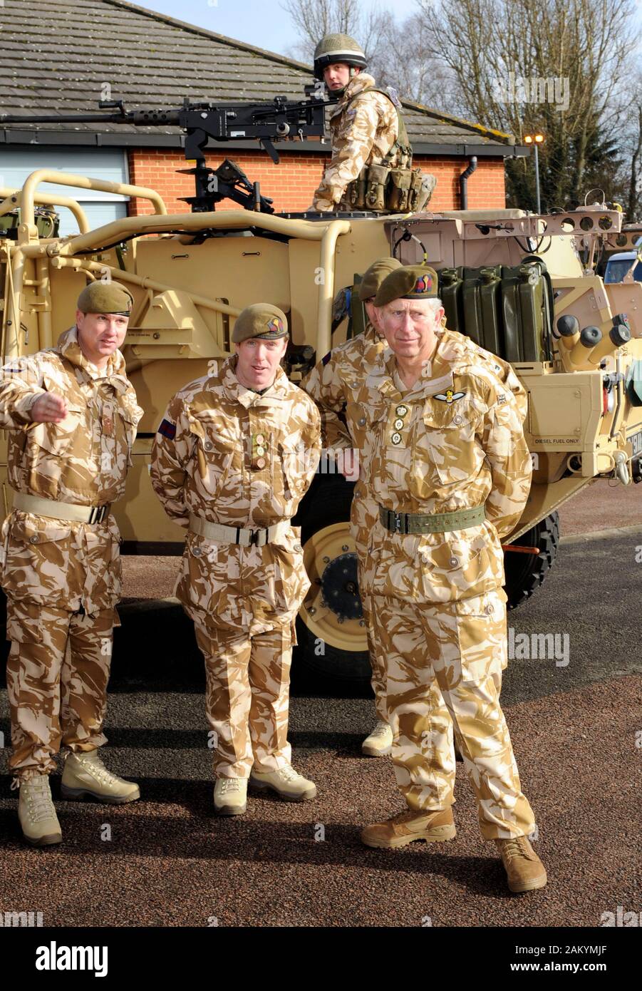 The Prince of Wales inspecting troops from the Welsh Guards at their ...