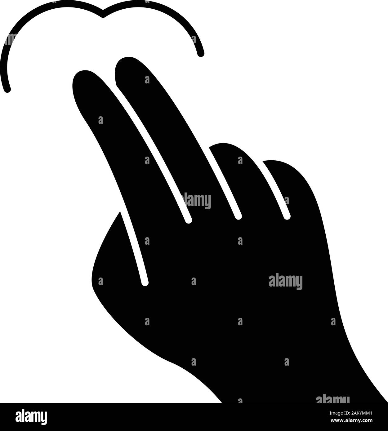 Touchscreen gesture glyph icon. Double tap, 2x click gesturing. Human ...