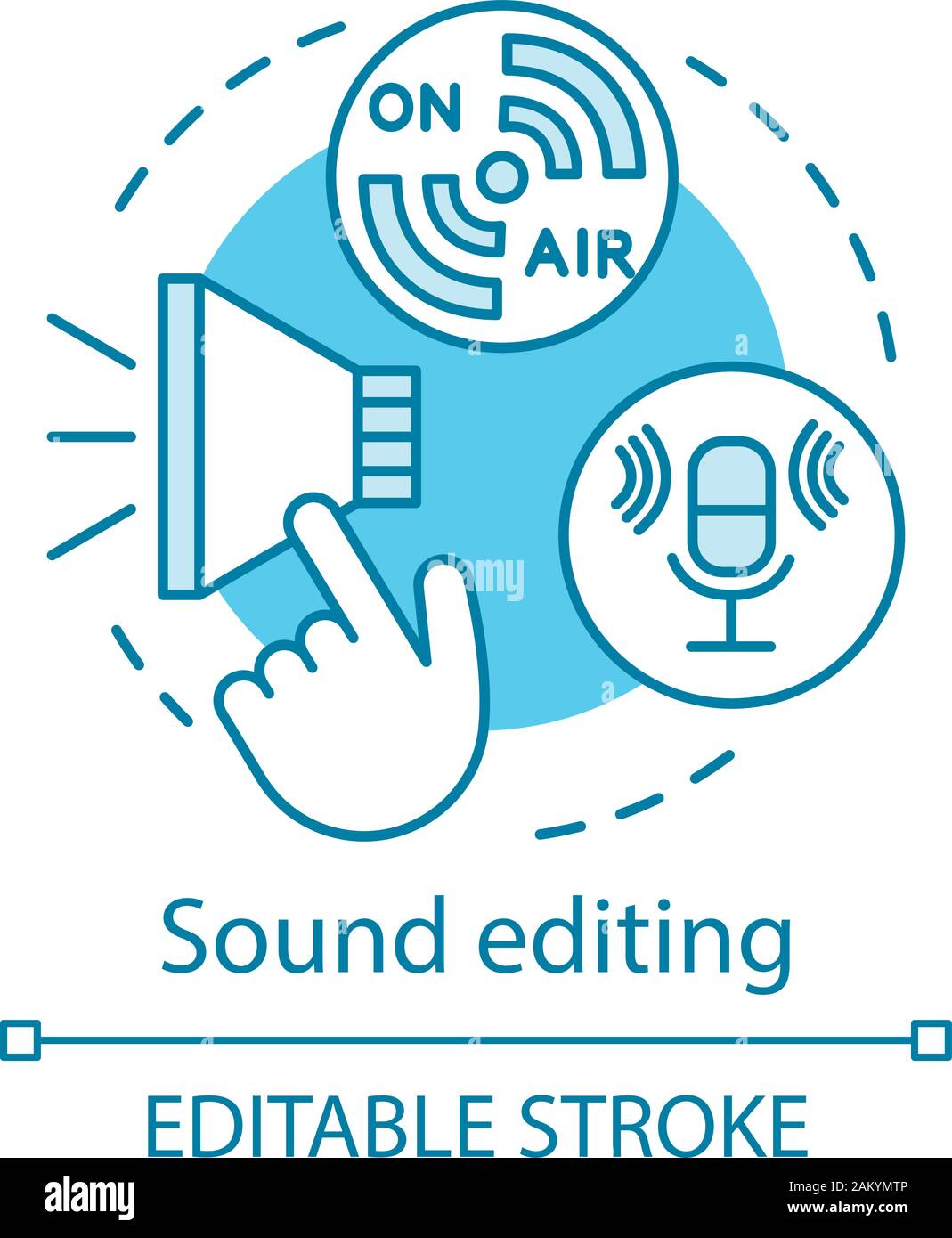 Sound editing concept icon. Sound production idea thin line ...