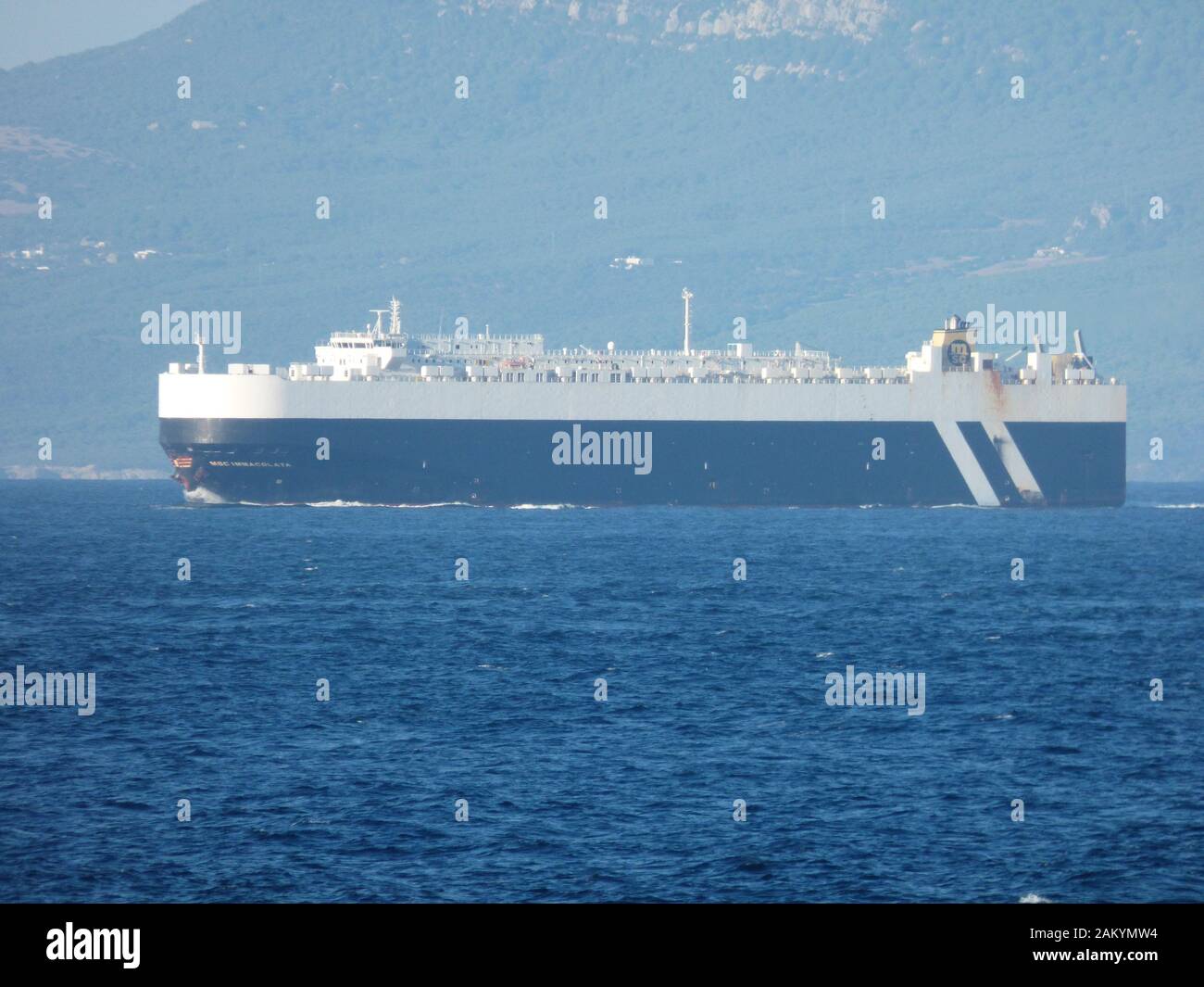 MSC Immacolata, vehicle carrier, IMO 9463205; Straits of Gibraltar ...