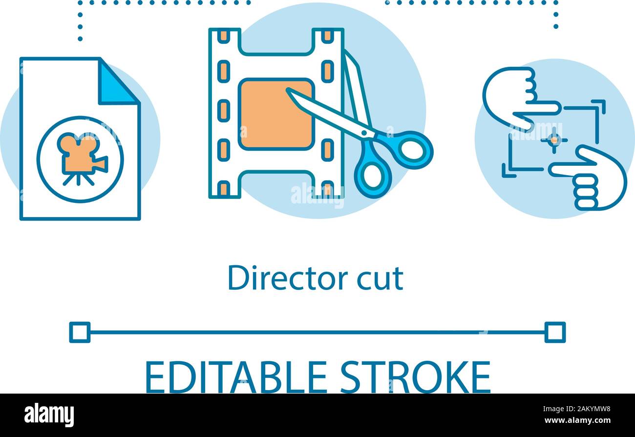 Director cut concept icon. Film editing idea thin line illustration ...