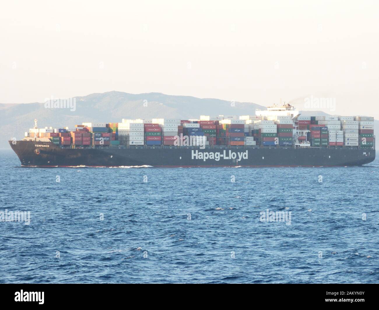 Tempanos, IMO: 9447897, Container ship, Straits of Gibraltar Stock ...