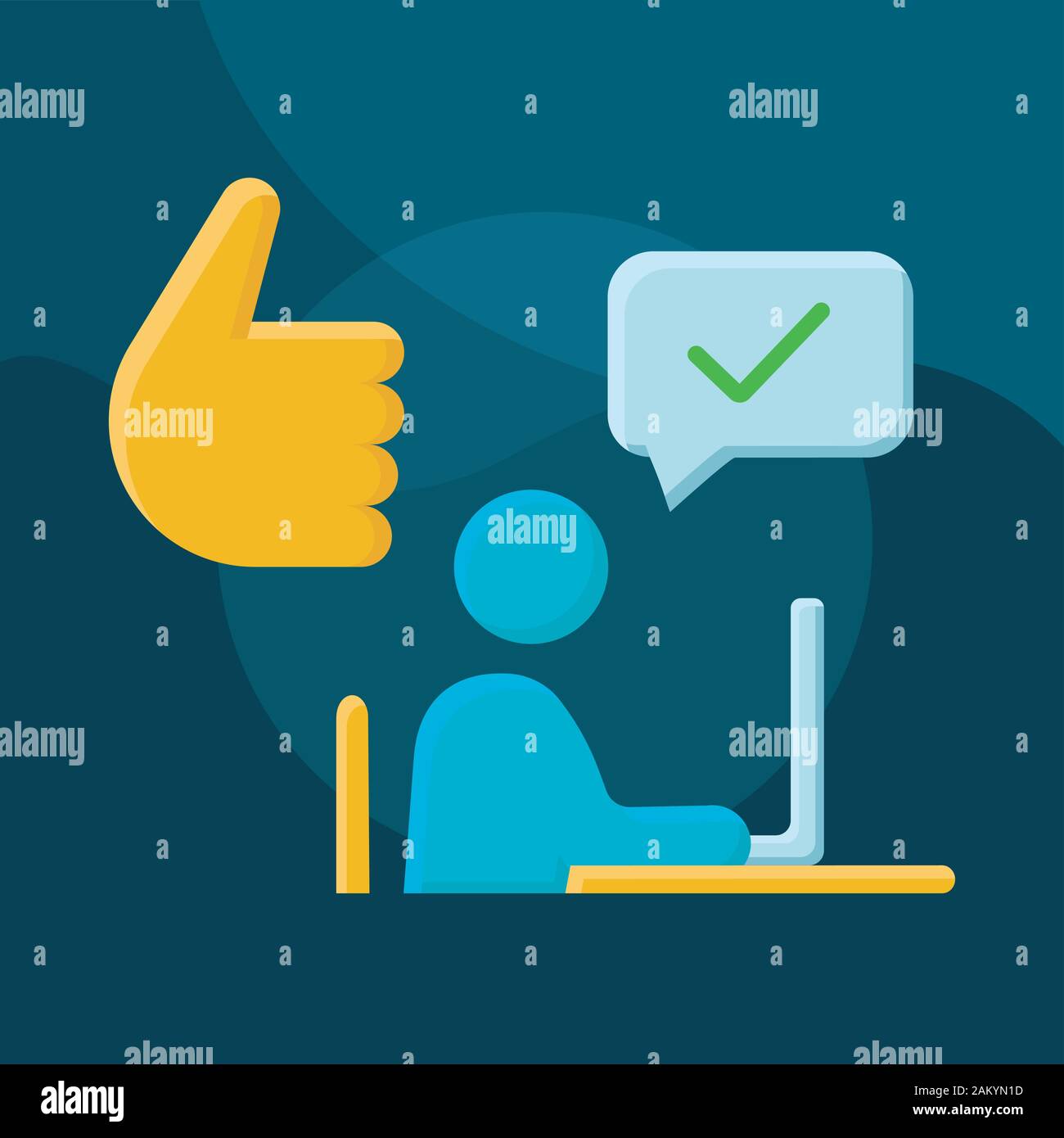 Resolved issue flat concept vector icon. Completed test idea cartoon ...