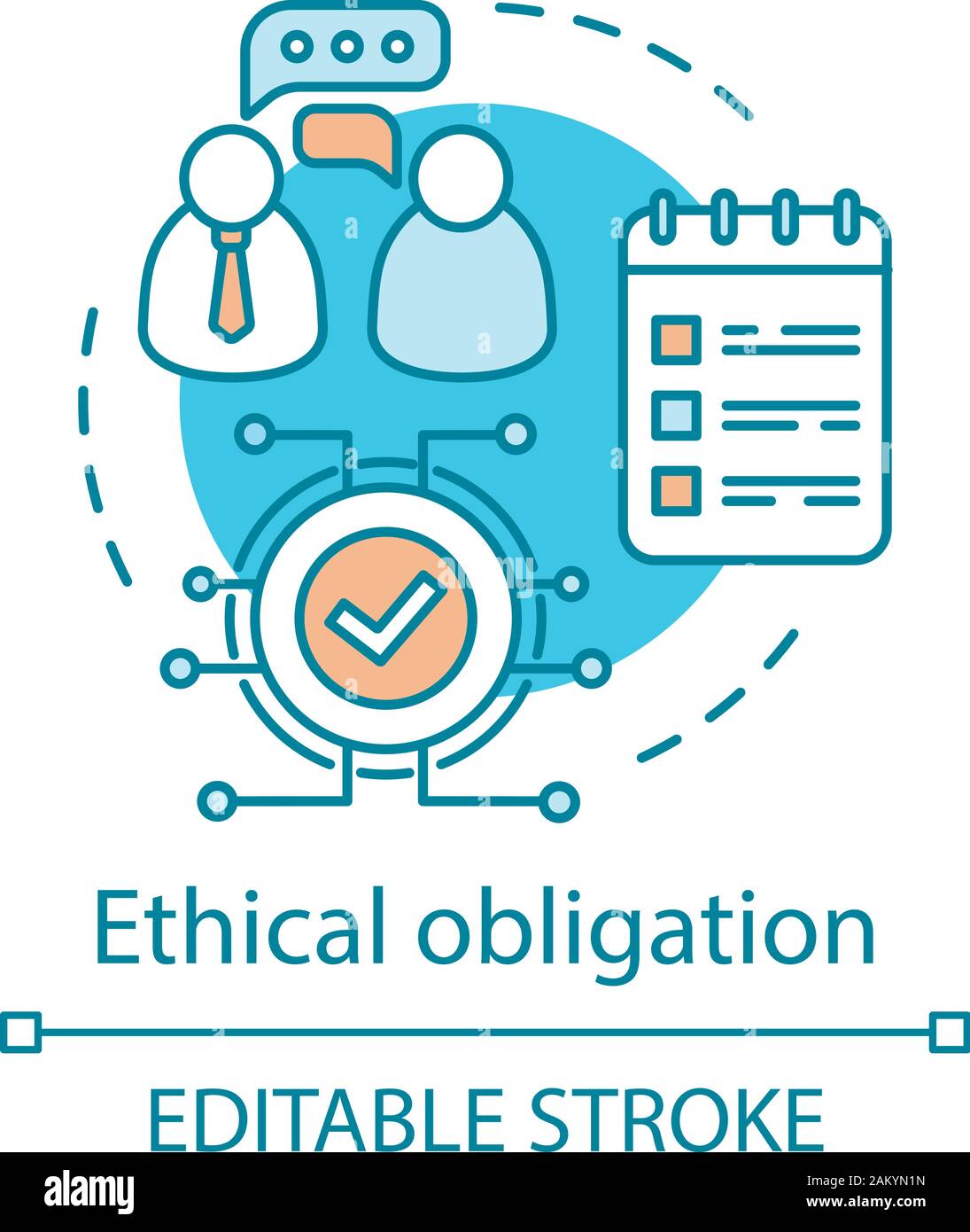 Ethical obligation concept icon. Business ethics idea thin line ...