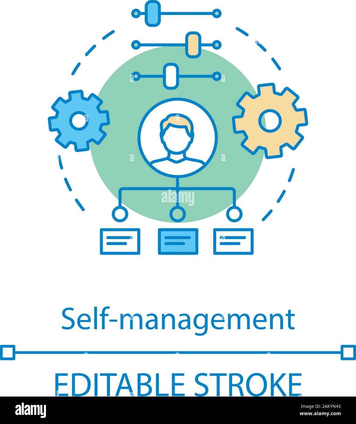 Self management concept icon. Business development. Skill improvement ...