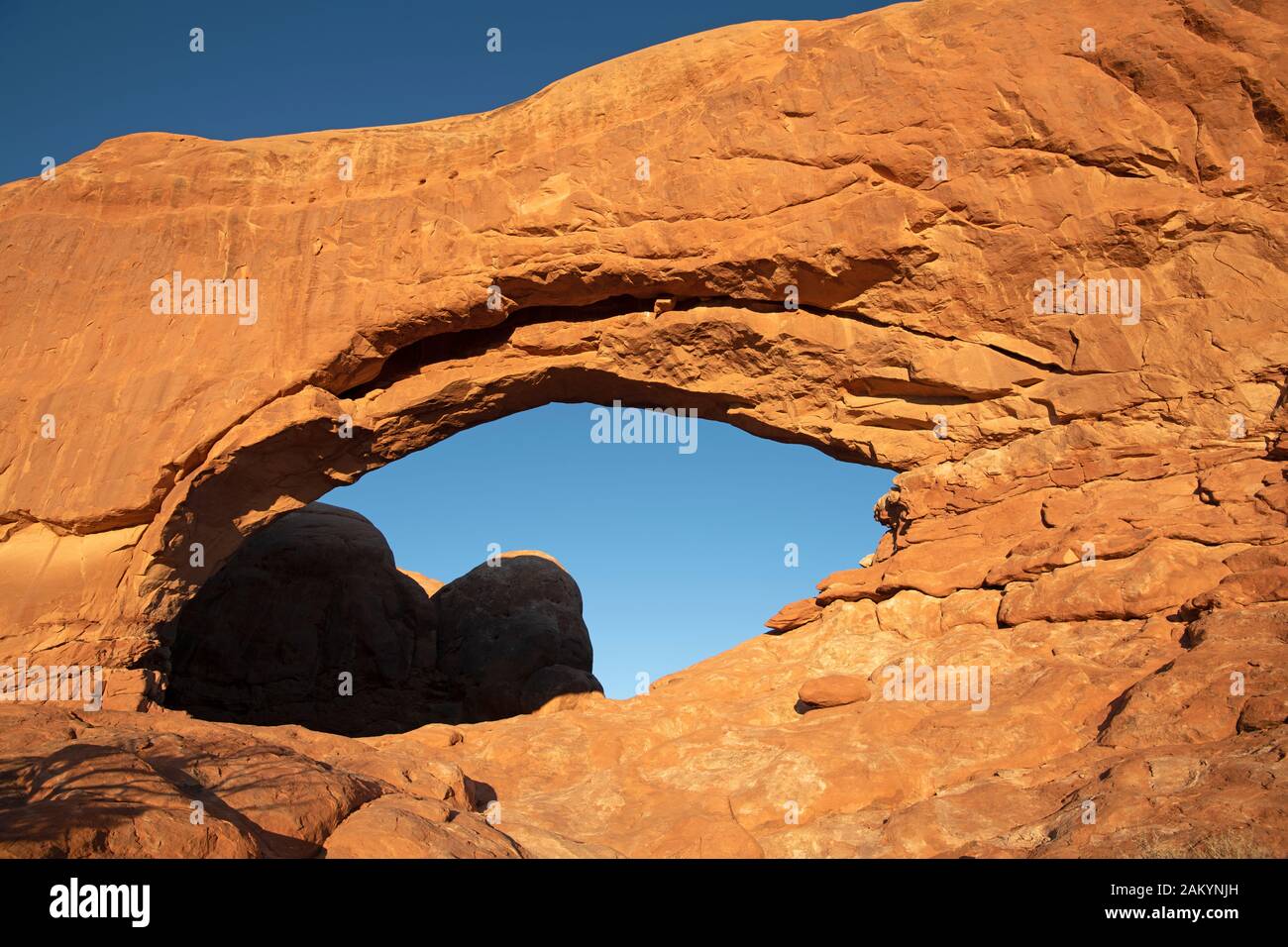 North Window Arch, Arches National Park, Moab, Utah, USA Stock Photo ...