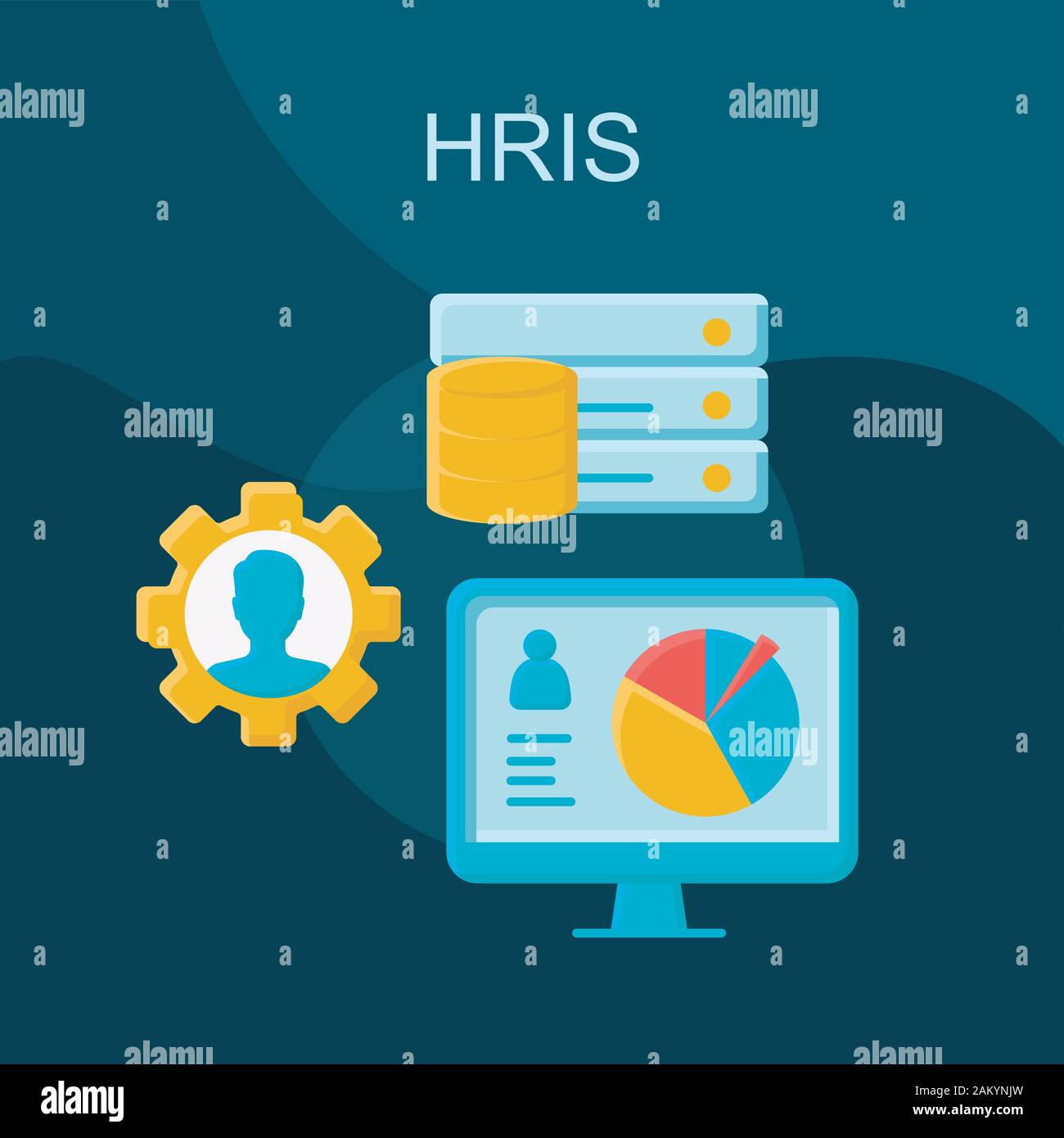 HRIS flat concept vector icon. HR software idea cartoon color ...